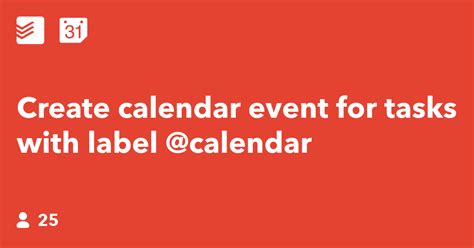 create calendar event for tasks with label calendar ifttt