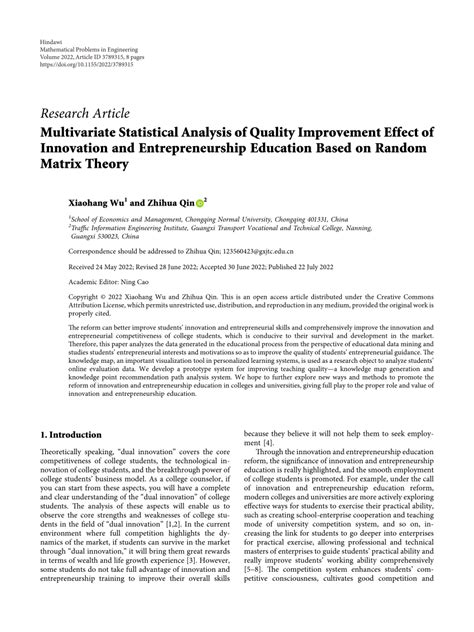Pdf Multivariate Statistical Analysis Of Quality Improvement Effect