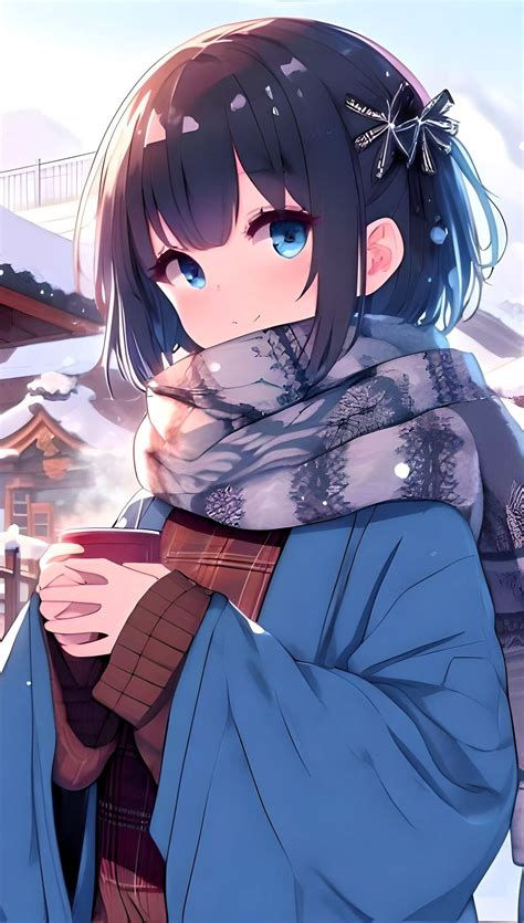 Dibujo De Chica Anime De Invierno