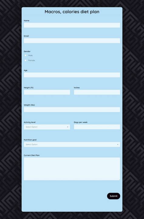 Macros Calories Diet Plan Template Artofit