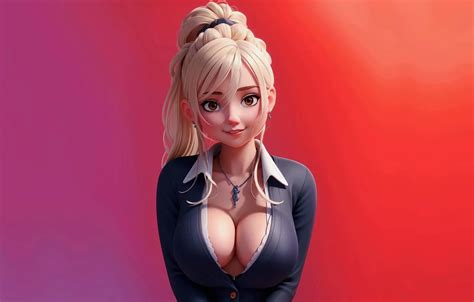 Wallpaper girl blonde neural network for mobile and desktop section ии арт resolution