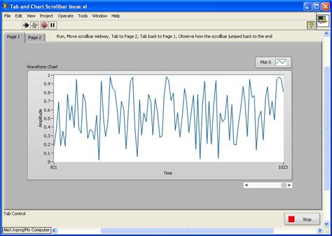 Horizontal Scrollbar Of Waveform Chart In Tab Page Resets To End When