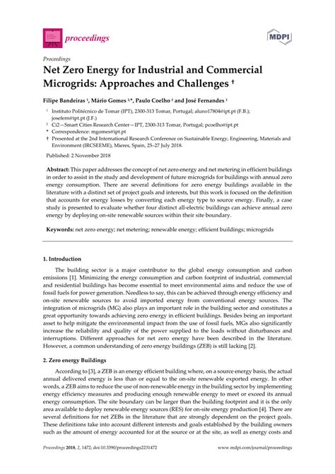 Pdf Net Zero Energy For Industrial And Commercial Microgrids Approaches And Challenges
