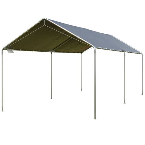 Outsunny 10 X 20 Heavy Duty Carport Frame Galvanized Steel Open Car