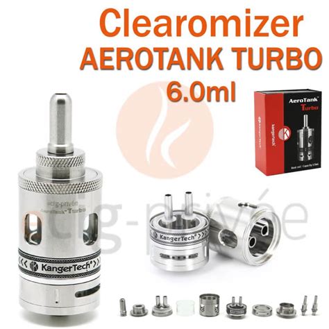 Clearomizer Aerotank Turbo Couleur Argent De 6ml Pour E Cigarette à