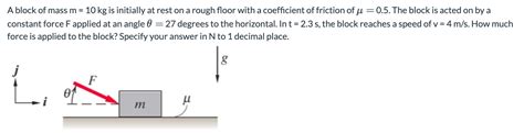 Solved A Block Of Mass M Kg Is Initially At Rest On A Chegg