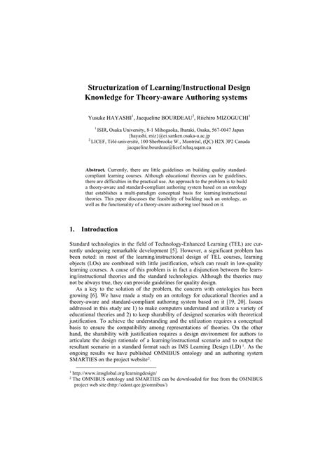 PDF Structurization Of Learning Instructional Design Knowledge For Theory Aware Authoring Systems