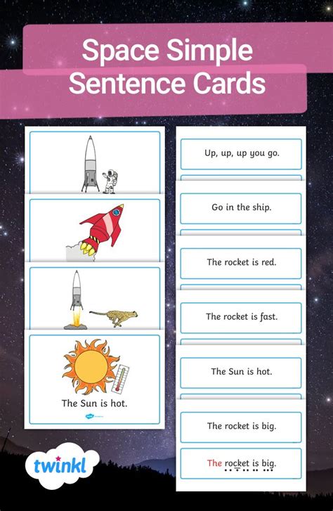 Space Simple Sentence Cards Artofit