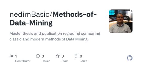 github nedimbasic methods of data mining master thesis and