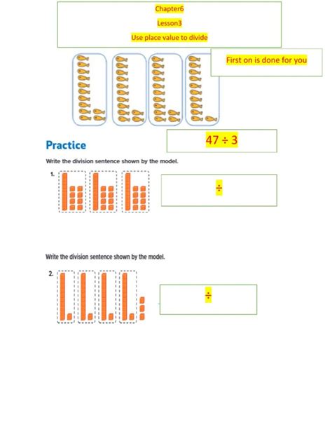 division using place value worksheets