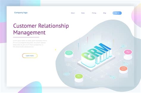 Premium Vector Isometric Crm Web Banner Customer Relationship
