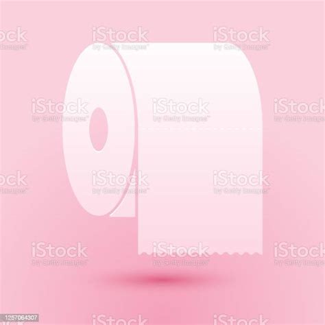 분홍색 배경에 격리 된 화장지 롤 아이콘을 잘라 종이 종이 아트 스타일 벡터 가정 생활에 대한 스톡 벡터 아트 및 기타 이미지 가정 생활 가정의 방 검은색 Istock