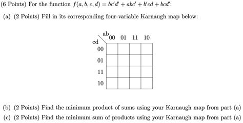 solved 6 points for the function f a b c d bc d