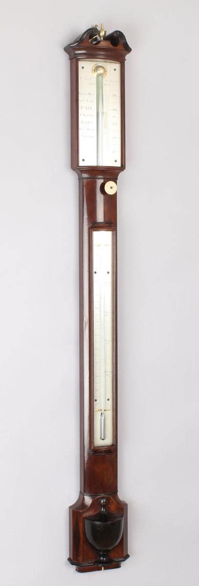 Fine Early 19th Century Mahogany Bow Fronted Stick Barometer By J