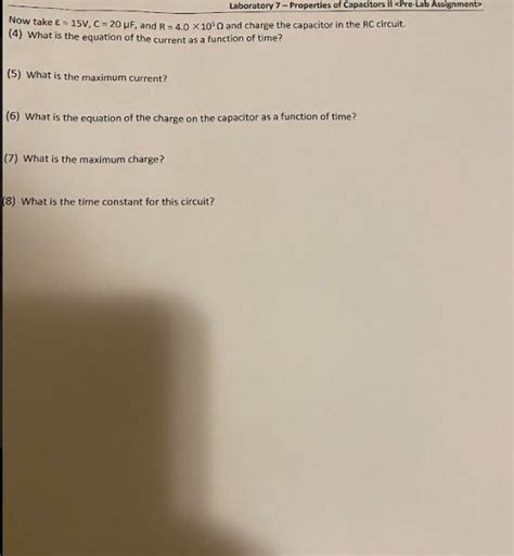 Solved Physics 121 Pre Lab Assignment Laboratory 7 Chegg Com