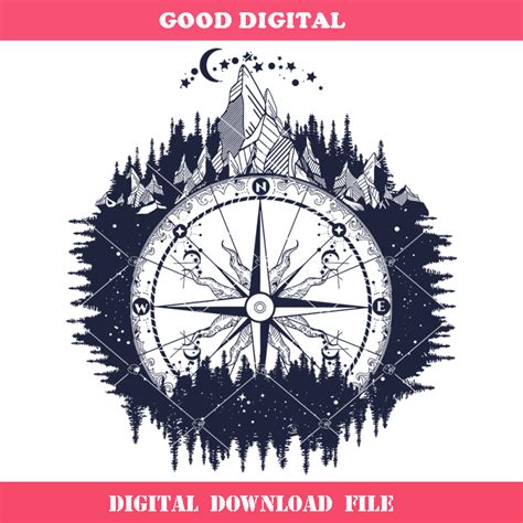 Compass Monogram Svg Compass Rose Svg Stay Wild Svg Inspire Uplift