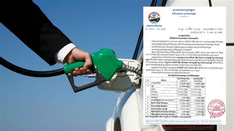 តម្លៃលក់រាយប្រេងឥន្ធនៈនៅតាមស្ថានីយ ដែលត្រូវអនុវត្តចាប់ពីថ្ងៃនេះដល់ថ្ងៃទី១០ ខែ មករា ឆ្នាំ២០២៥