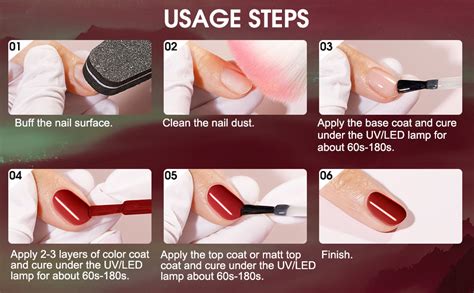 Rosalidn Red Glitter Gel Nail Polish Set 6 Pcs Red Green