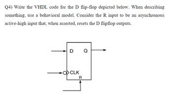 Answered Q Write The VHDL Code For The D Bartleby