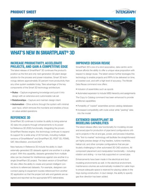 Whats New In Smartplant 3d Product Sheet Pdf 3 D Modeling Automation