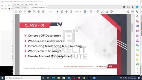 Data Entry Class 1part 1b 104 Youtube