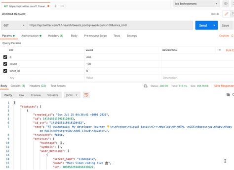Postmanでtwitter Api 1 1を使う ヤマムギ