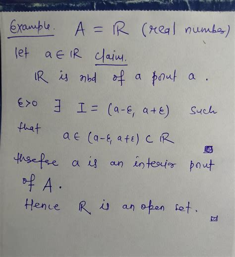what is the definition of open set with an simple example