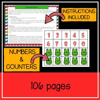 Ten Frame Addition And Subtraction For Back To Babe By JK Special Education
