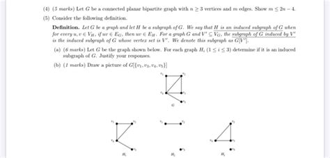 Solved 4 5 Marks Let G Be A Connected Planar Bipartite