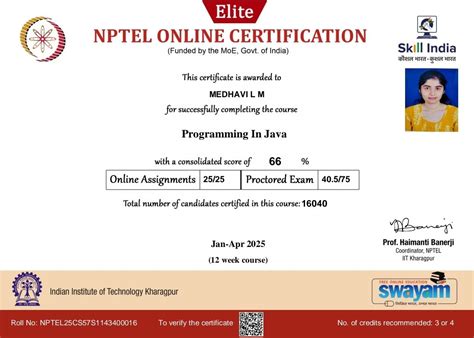 💻 Proud To Share That Ive Completed The Nptel Elite Certification In