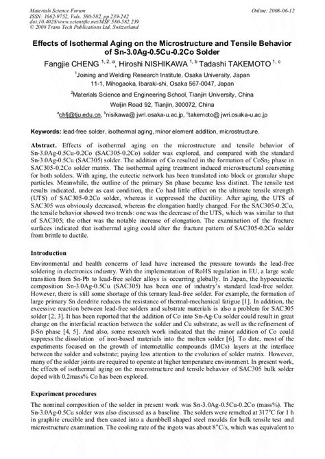 Effects Of Isothermal Aging On The Microstructure And Tensile Behavior