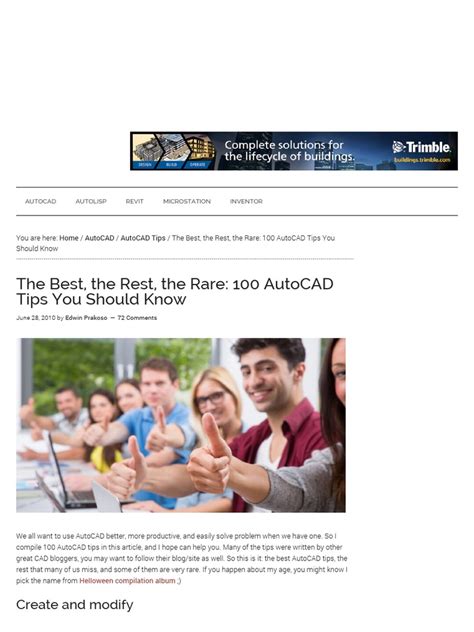 The Best The Rest The Rare 100 Autocad Tips You Should Know Cadnotes Pdf Auto Cad