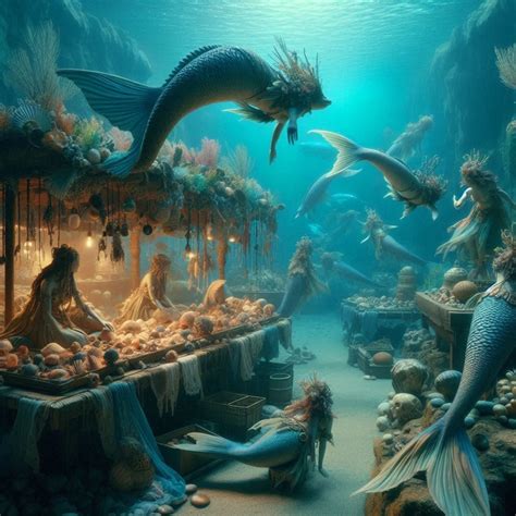 Undersea Market In 2025 Mermaid Pictures Mermaid Art Fantasy Landscape
