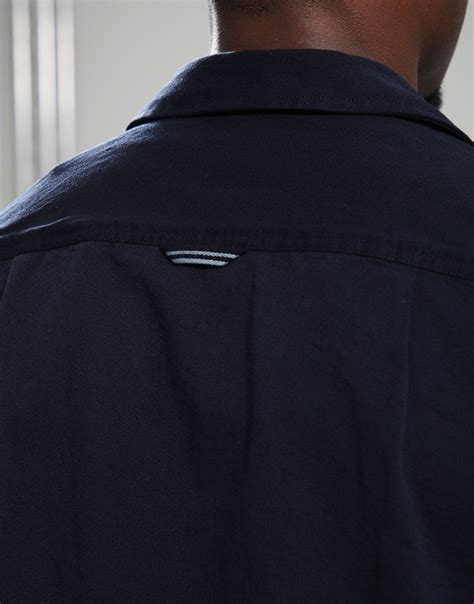 Fred Perry Twill Zip Overshirt Navy Terraces Menswear