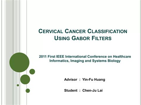 cervical cancer classification using gabor filters 1026 ppt