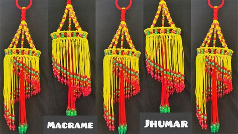 Easy Macrame Jhumar Making For Beginners Full Tutorial Easy Jhumar Making Tutorial Youtube