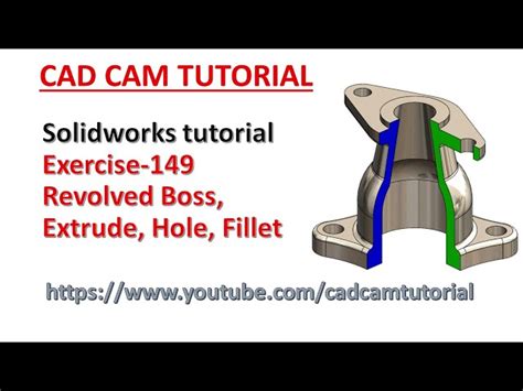 فیلم آموزشی آموزش Solidworks Exercise Revolved Boss Extrude Hole Fillet فیلم های آموزش