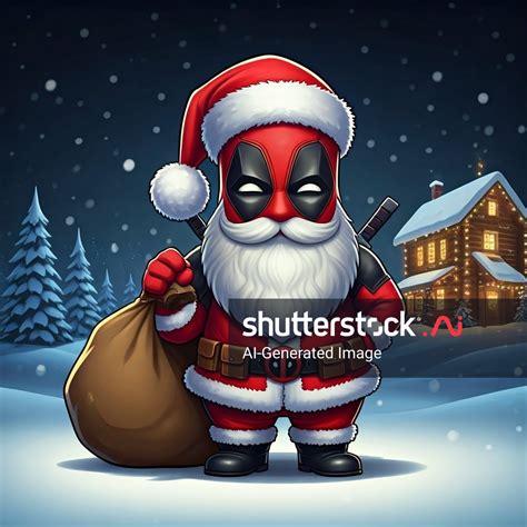 Deadpool En Pere Noel Ai Generated Image 2530455541 Shutterstock