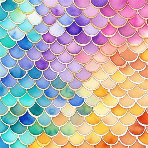 Premium Photo A Close Up Of A Colorful Fish Scale Pattern With A Gold