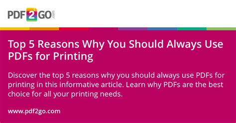 Top 5 Reasons Why You Should Always Use Pdfs For Printing