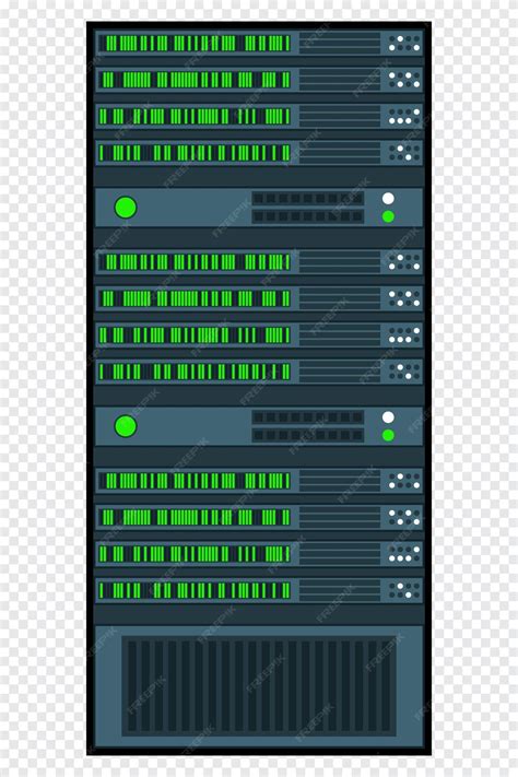 서버 랙 서버 룸 데이터 센터 네트워크 서버 격리 서버 평면 디자인 벡터 일러스트 레이 션 프리미엄 벡터