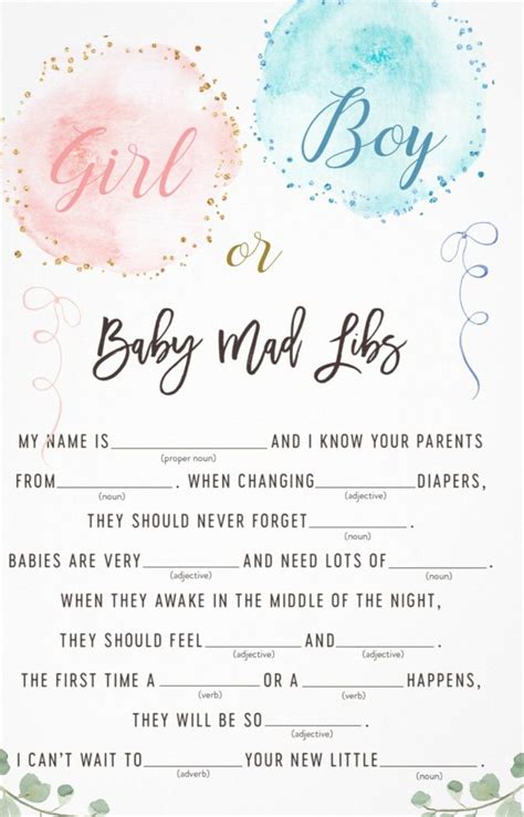 Balloons Baby Shower Mad Libs Game Flyer Zazzle In 2022 Baby Shower