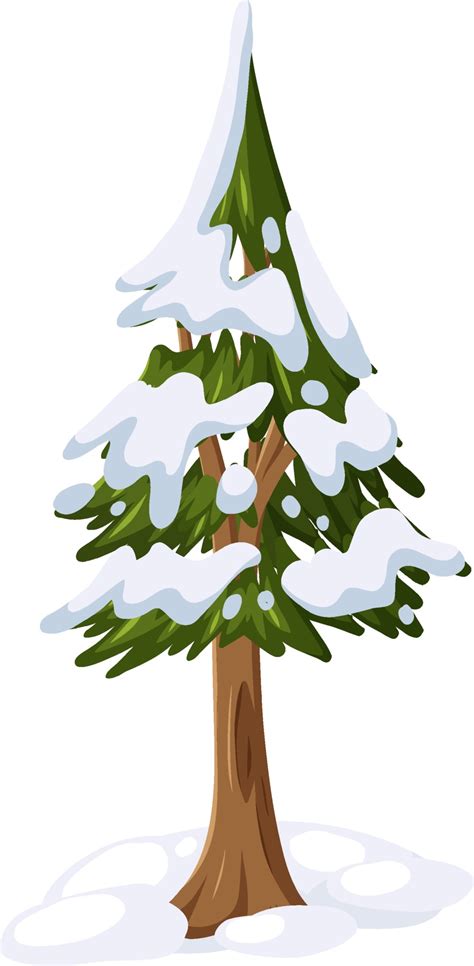Tree Covered With Snow Vector Art At Vecteezy