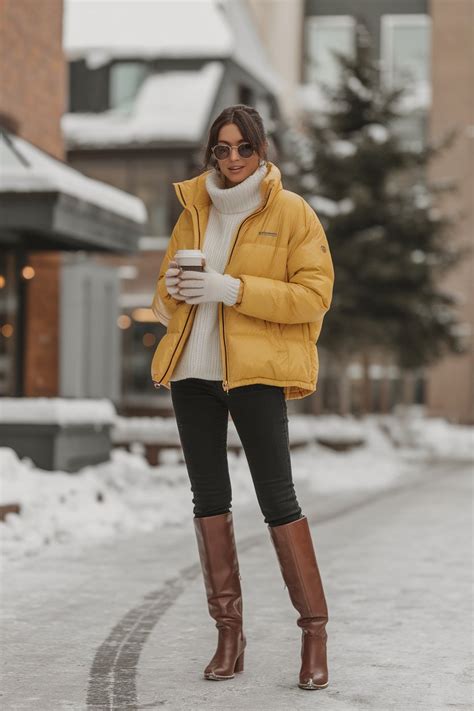 15 Winter Outfits With Yellow Jacket To Stay Trendy