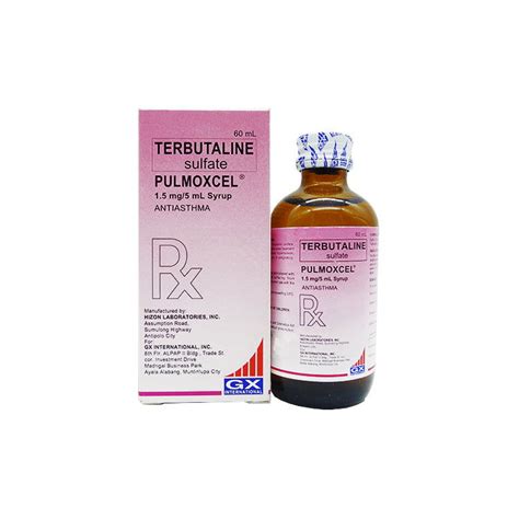 Pulmoxcel Terbutaline Sulfate 15mg 5ml Syrup 60ml Price In The