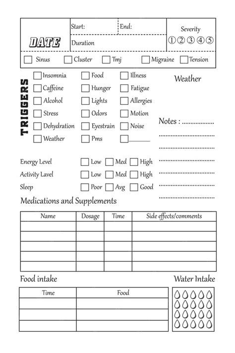 Premium Vector Headache Tracking Journal Manuscript Size 6 X 9 Inches