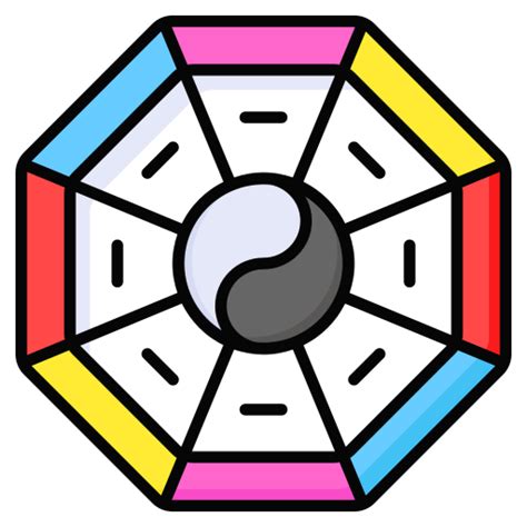 Pa Kua Mirror Generic Color Lineal Color Icon