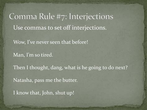 Ppt Comma Rules Once And For All Powerpoint Presentation Free