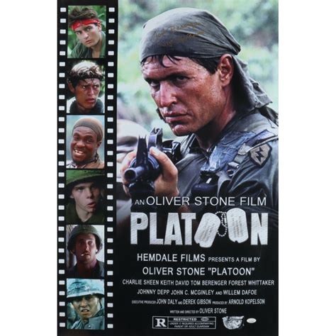Tom Berenger Signed Platoon 24x36 Movie Poster Inscribed Sgt Bob