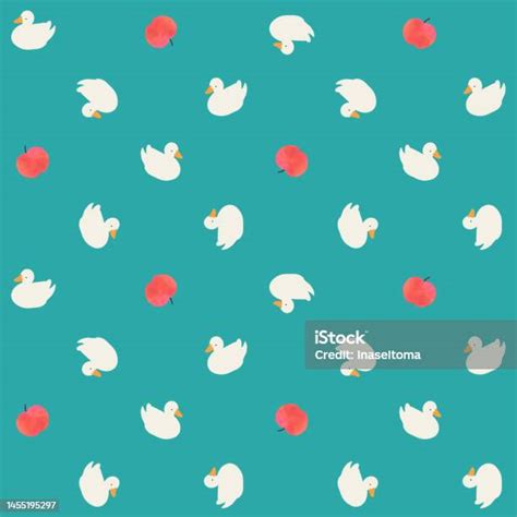 임의의 방향으로 흩어져있는 오리와 사과의 매끄러운 이미지 과일에 대한 스톡 벡터 아트 및 기타 이미지 과일 귀여운 껍질 Istock